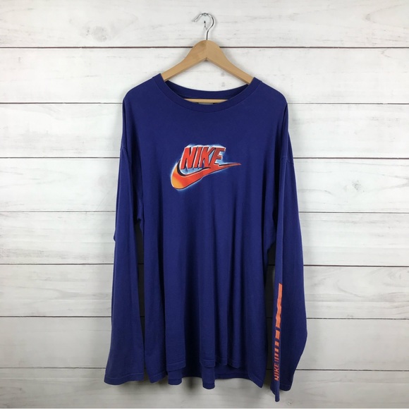 Nike | Shirts | Vintage Y2k Nike Swoosh Long Sleeve Shirt | Poshmark